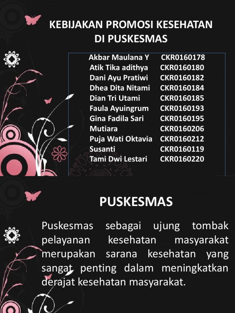 Promkes (PPT Puskesmas) - 1 | PDF