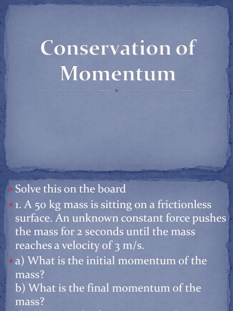 Conservation of Momentum | PDF