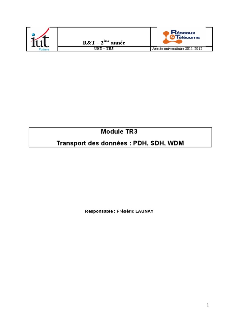 Cours PDH - SDH PDF | PDF | Multiplexage | Technologie numérique