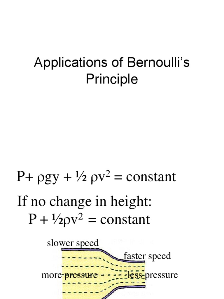 Applications of Bernoulli Principle | PDF