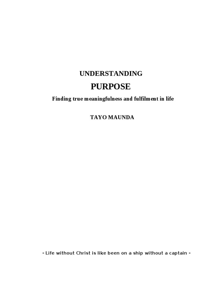 Understanding Purpose | PDF
