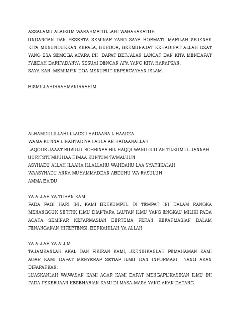 Doa Seminar | PDF | Pengembangan Diri | Gaya Hidup