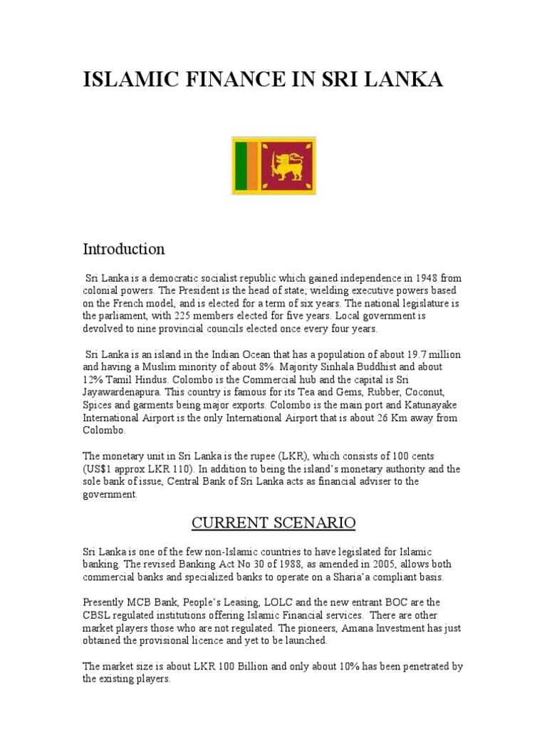 Islamic Finance in Srilanka | PDF | Islamic Banking And Finance ...