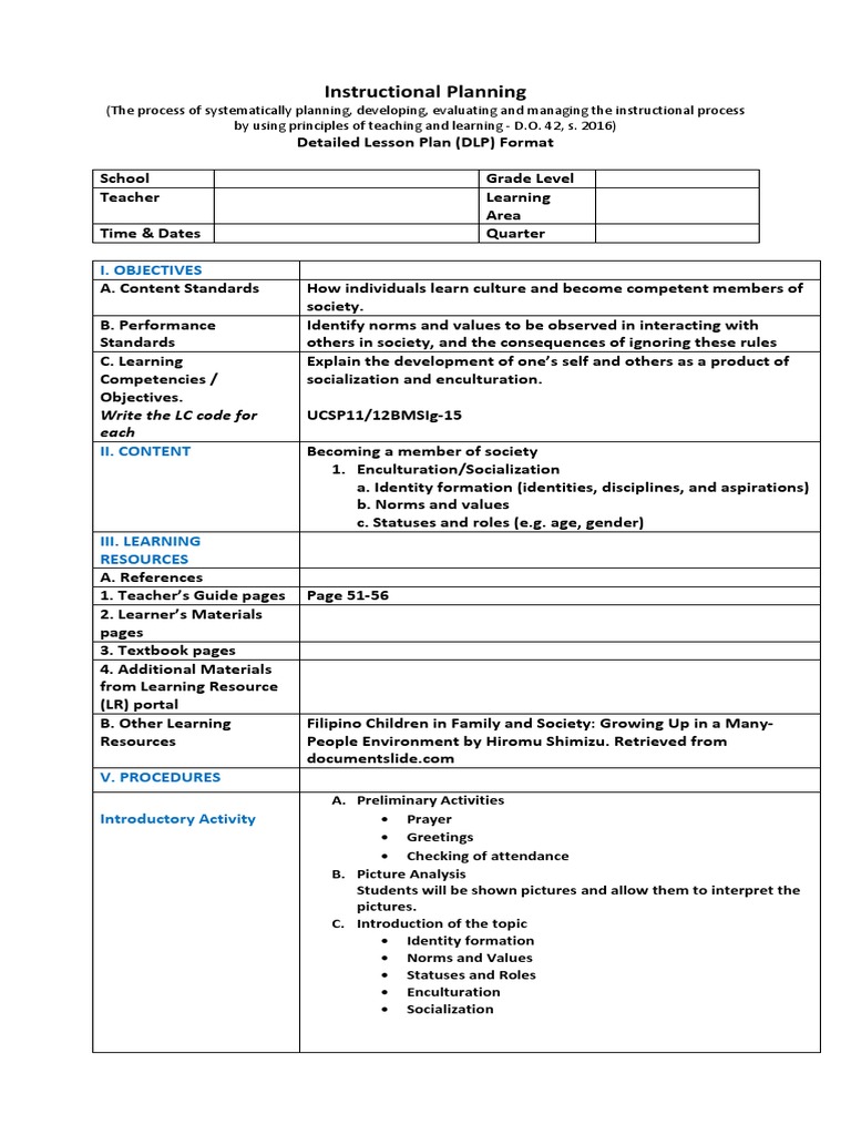 DLP Ucsp LC15 | PDF | Socialization | Learning
