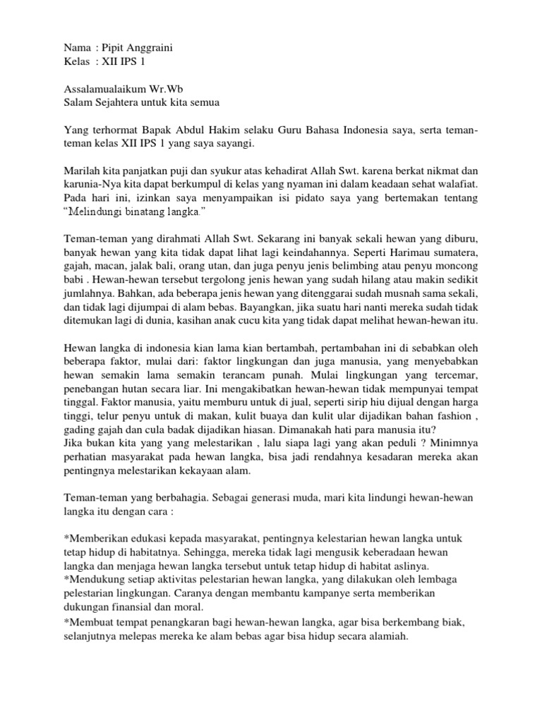 Pidato Uprak Bindo | PDF