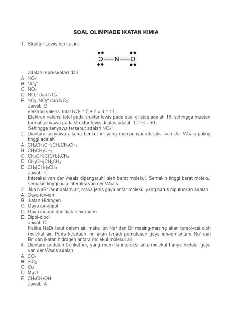 Soal Olimpiade Ikatan Kimia | PDF