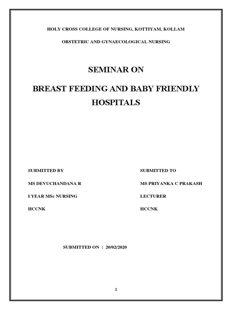 Seminar Breast Feeding and BFH PDF | PDF