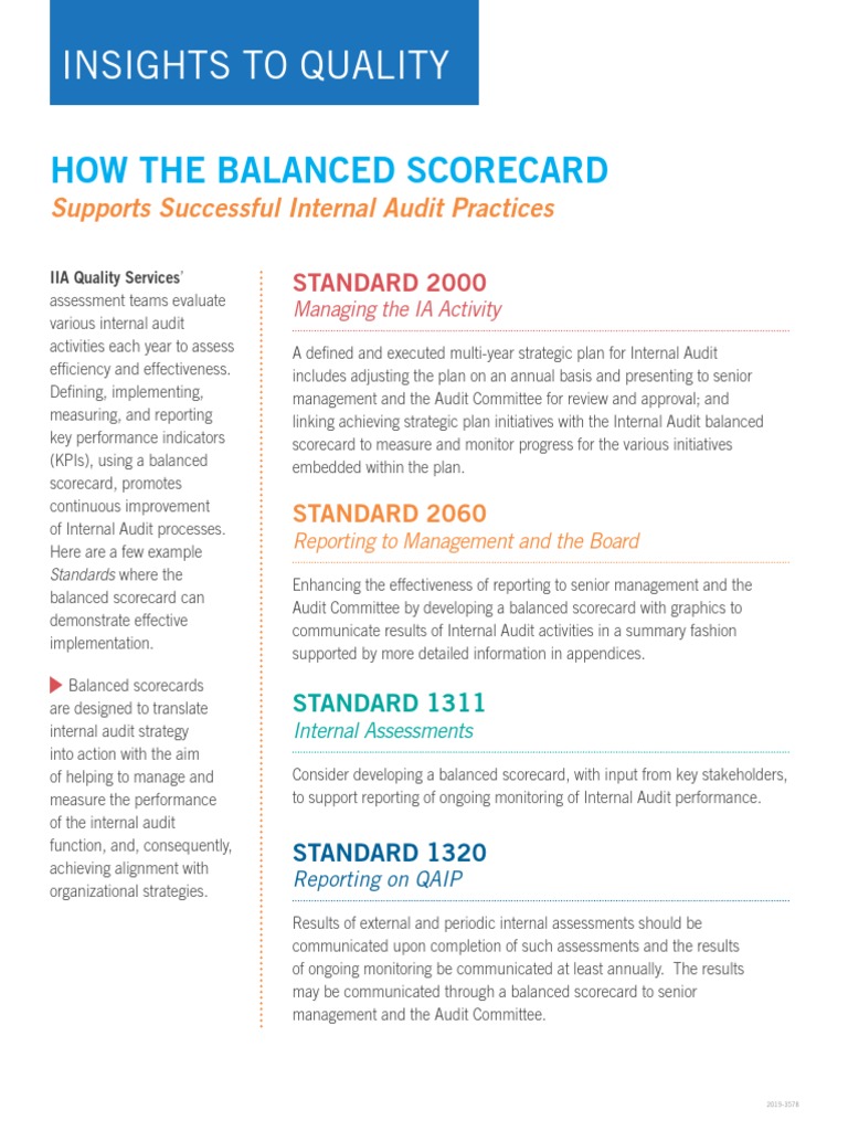 How Balanced-Scorecard Supports Internal Audit Practices Today | PDF