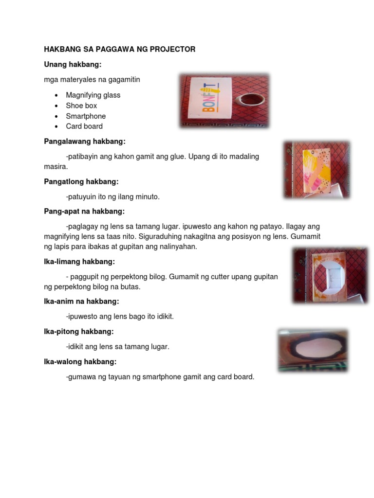 Hakbang Sa Paggawa NG Projector | PDF