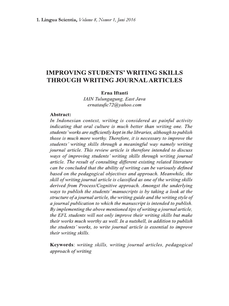 Improving Students Writing Skills Through Writing PDF | PDF