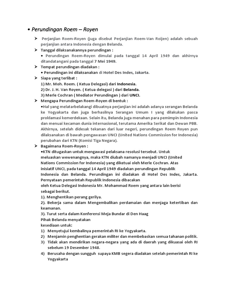 Roem Royen | PDF | Sejarah