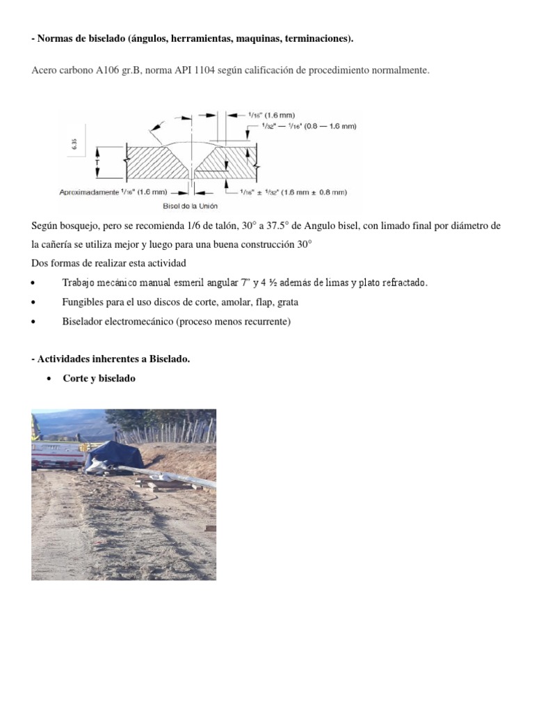 Normas y Tipos de Biselado en Tuberías | PDF | Acero | Naturaleza