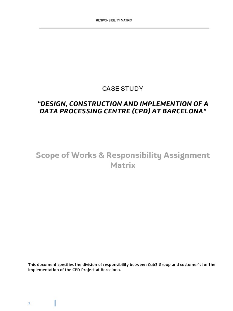 Scope of Works and Responsibility Assignment Matrix Ver1 PDF | PDF