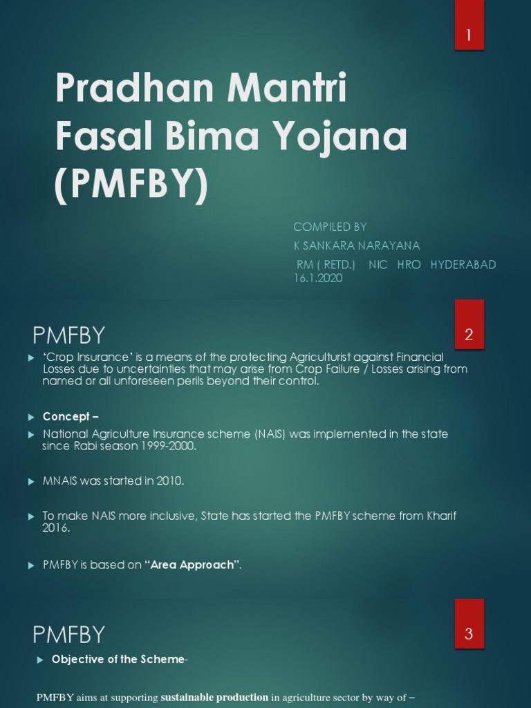 PMFBY Crop Insurance Overview | PDF