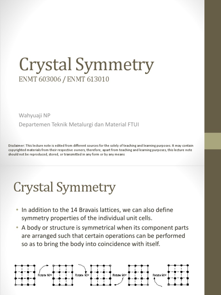 Crystal Symmetry | PDF