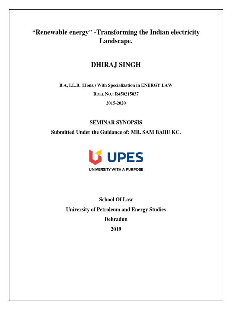 Seminar Synopsis | PDF Seminar Synopsis | PDF