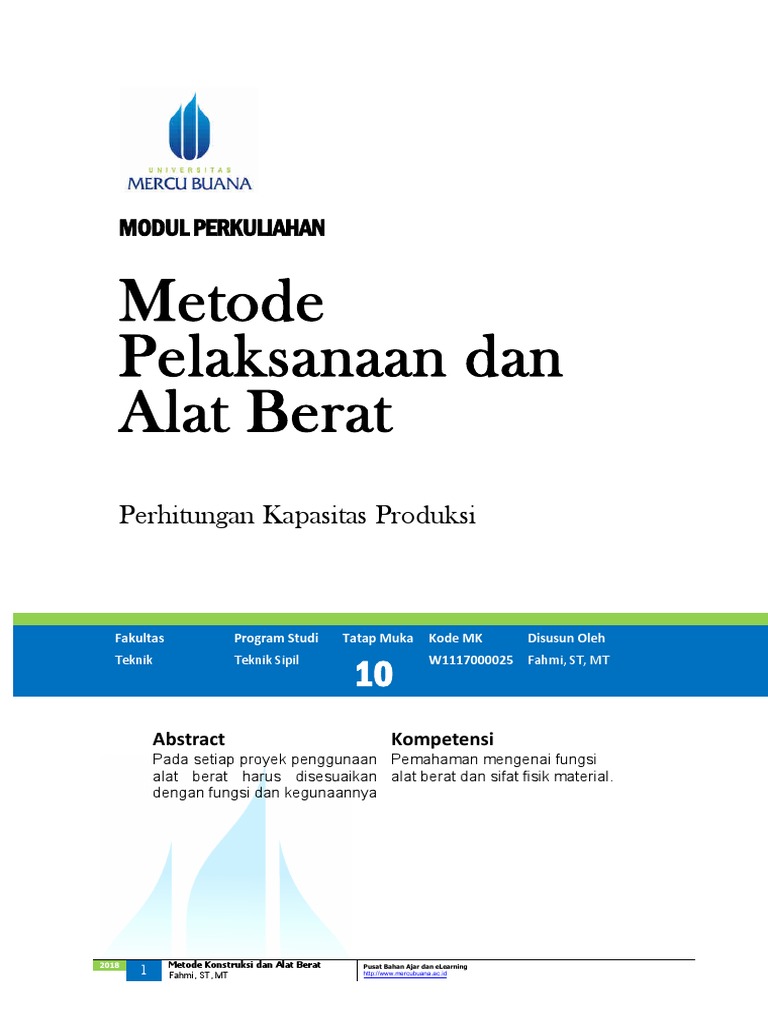 MATERI 10 Perhitungan Kapasitas Produksi - 2 | PDF | Teknologi & Rekayasa
