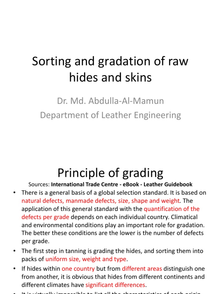Differences in Hides and Skins Grading | PDF