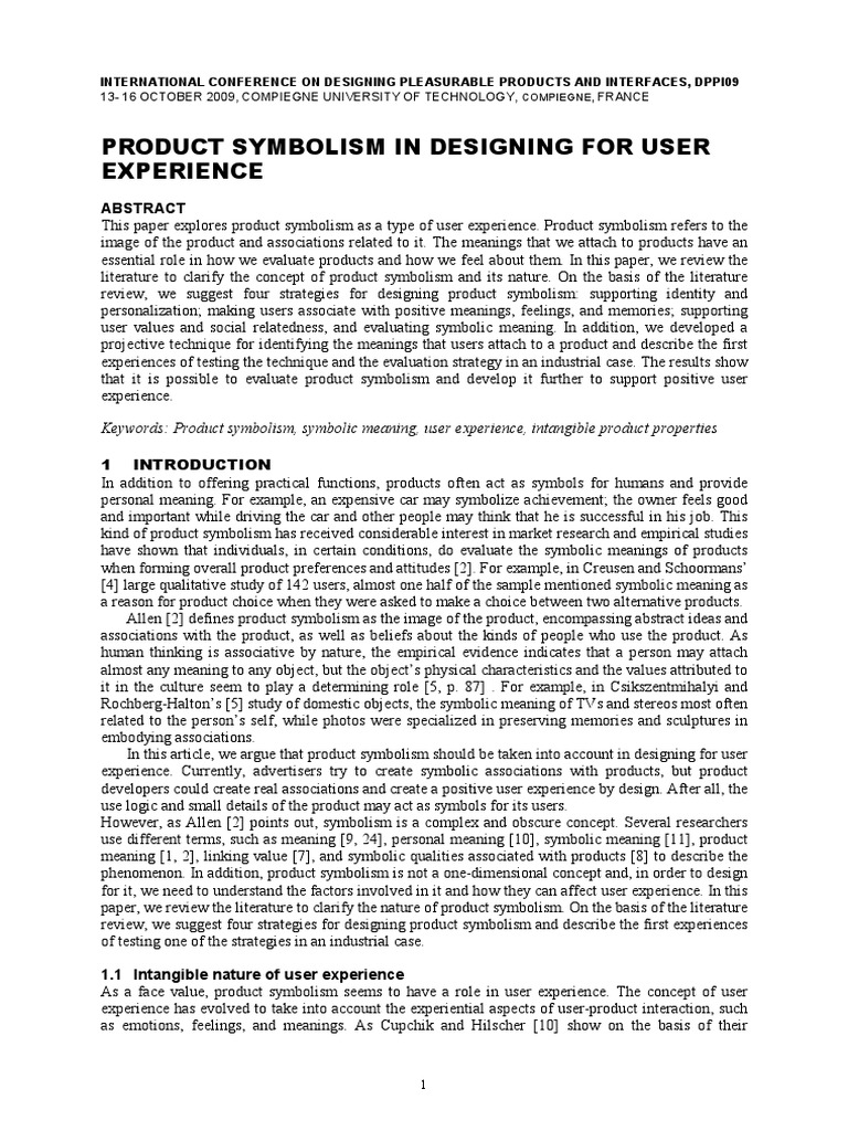 Product Symbolism in Designing For User PDF | PDF