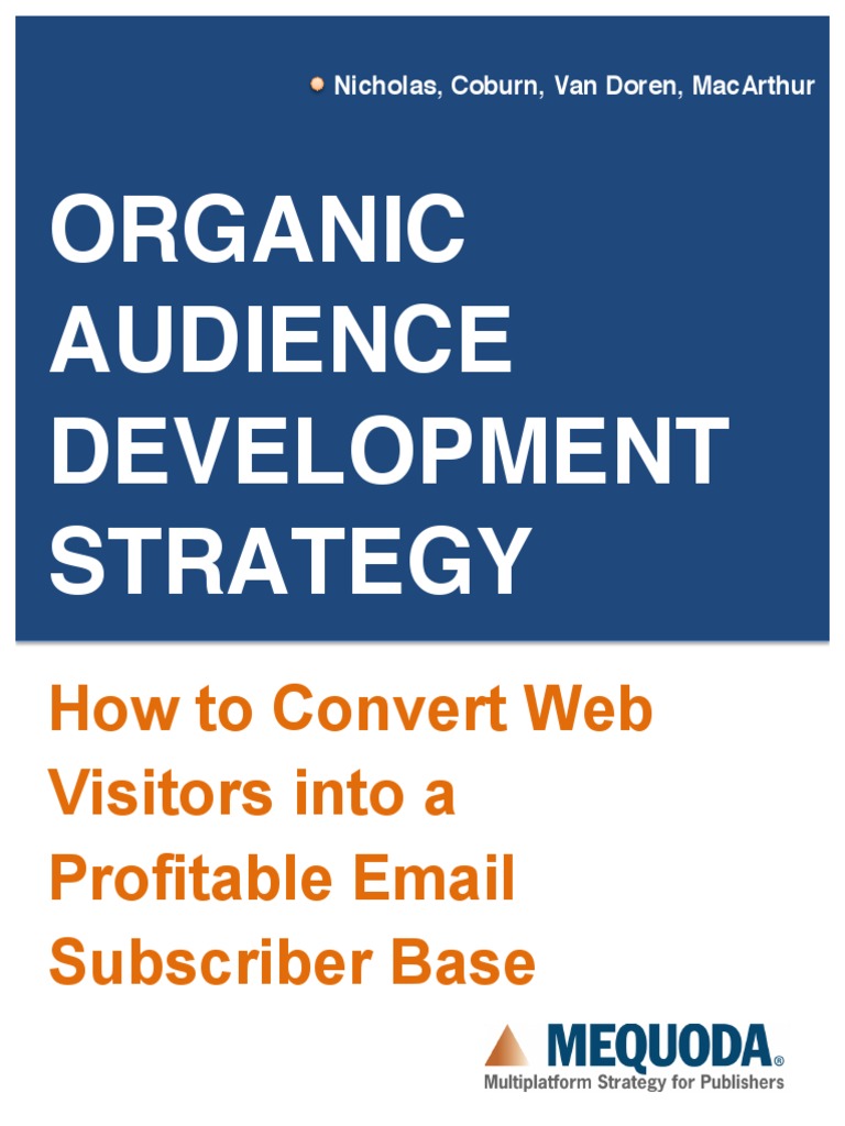 Audience Development Strategy PDF | PDF