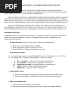 Health Education - Lecture Notes PDF | PDF | Behavior | Behavioural ...