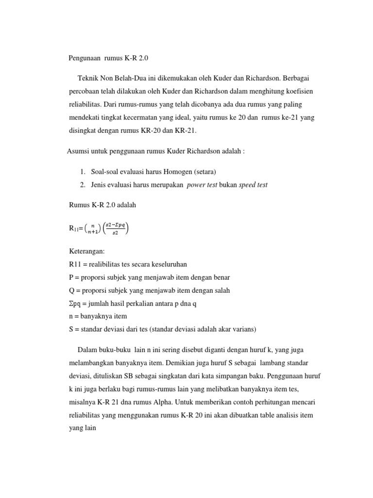 Pengunaan Rumus K | PDF