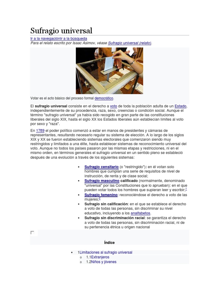 Sufragio Universal | PDF