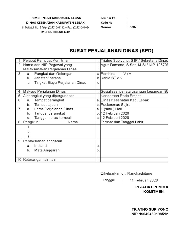 Contoh SPD | PDF