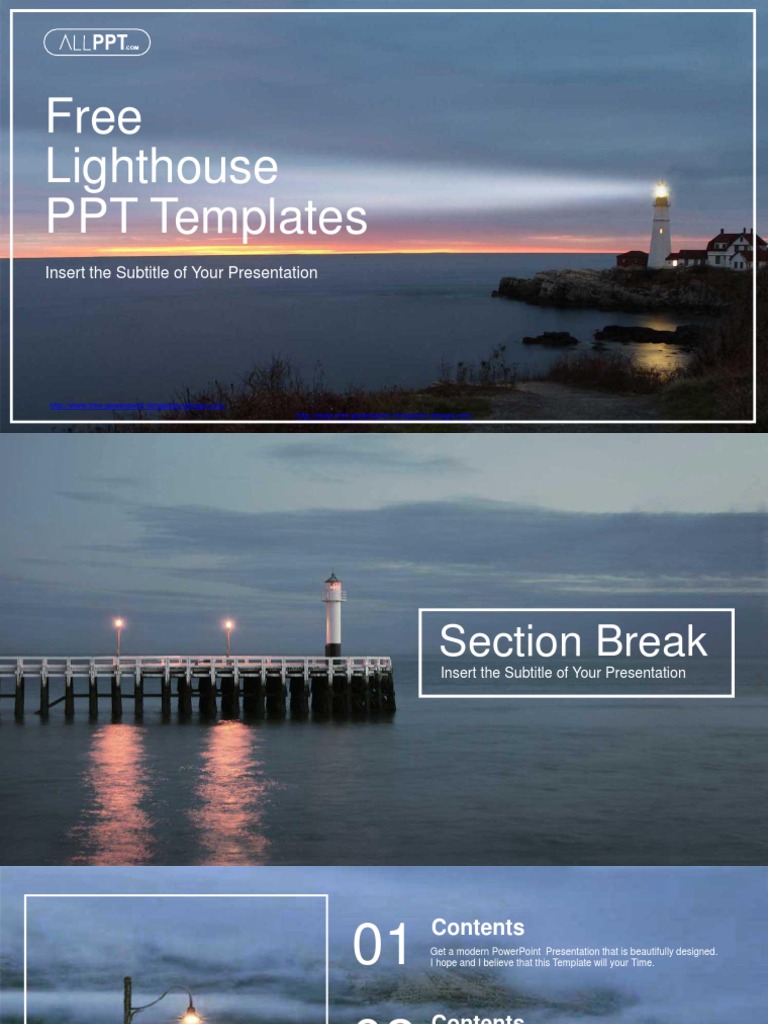 Lighthouse Landscape PowerPoint Templates | PDF