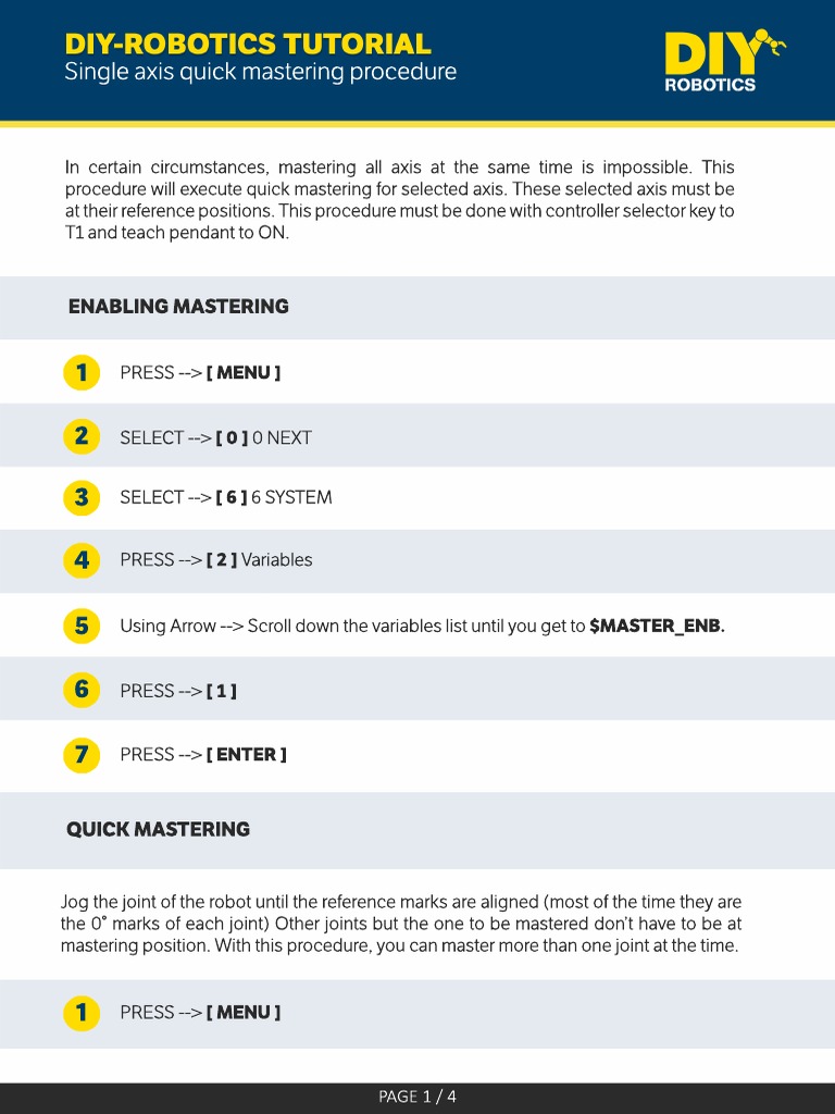 Fanuc - Single Axis Quick Mastering Procedure | PDF