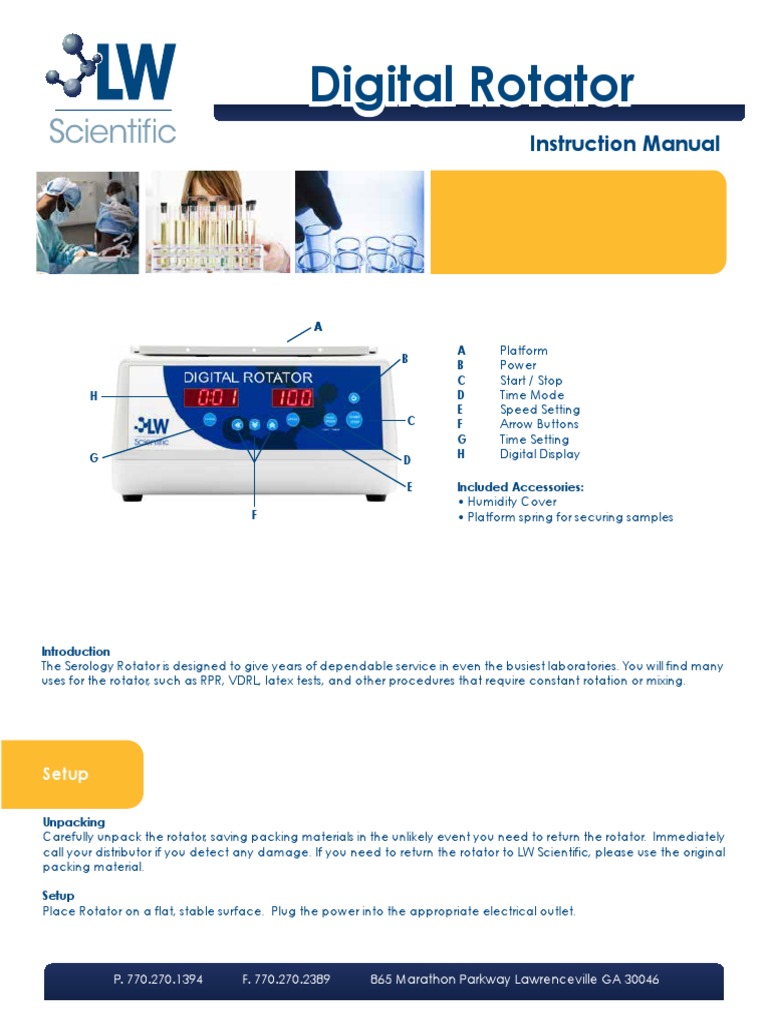 Serology Rotator Instruction Manual | PDF