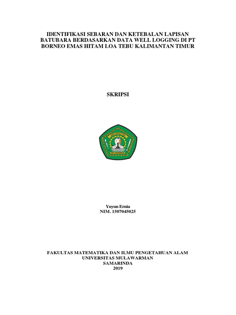 Identifikasi Sebaran Dan Ketebalan Lapisan Batubara Berdasarkan Data ...