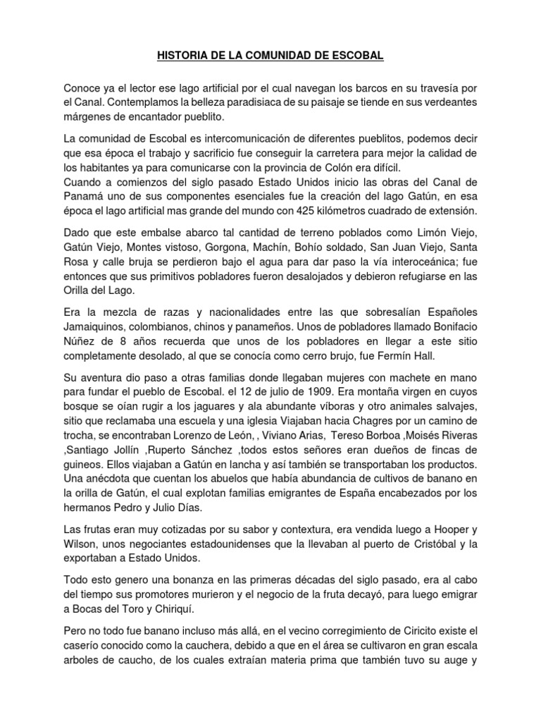 Historia de Escobal | PDF