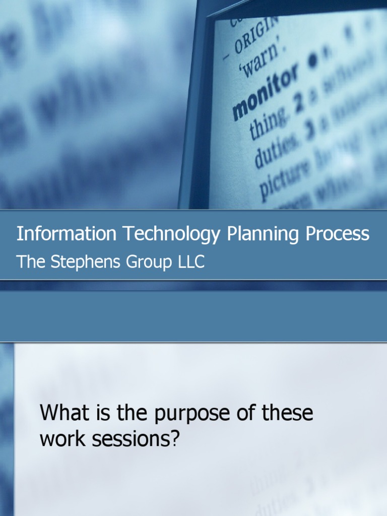 Information Technology Planning Process: The Stephens Group LLC | PDF