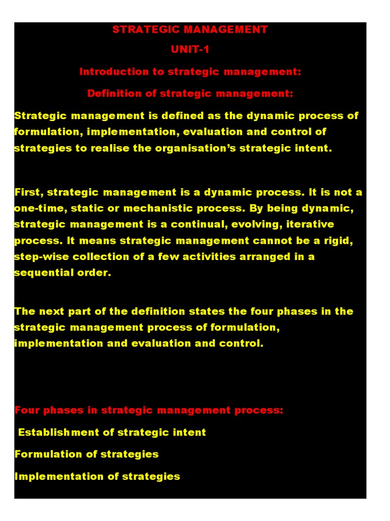 Strategic Management Presentation | PDF | Goal | Strategic Management