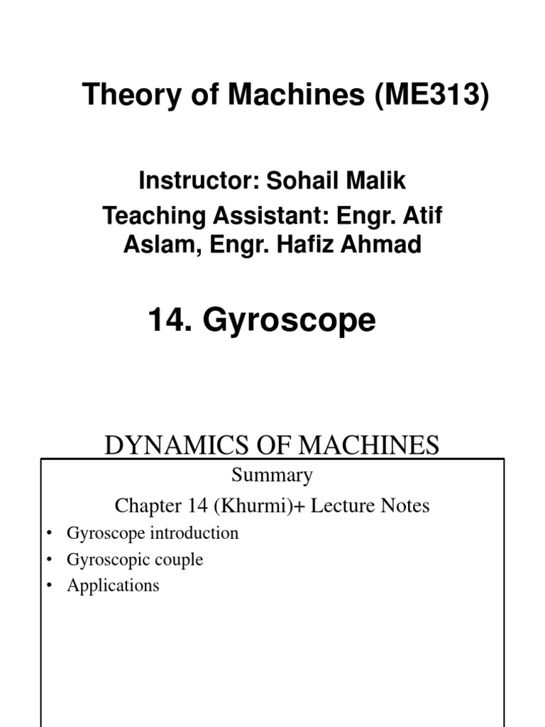 Gyroscopic Couple | PDF