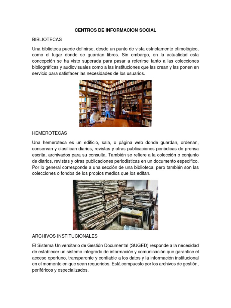 Centros de Información Social | PDF | Bibliotecas | Museo