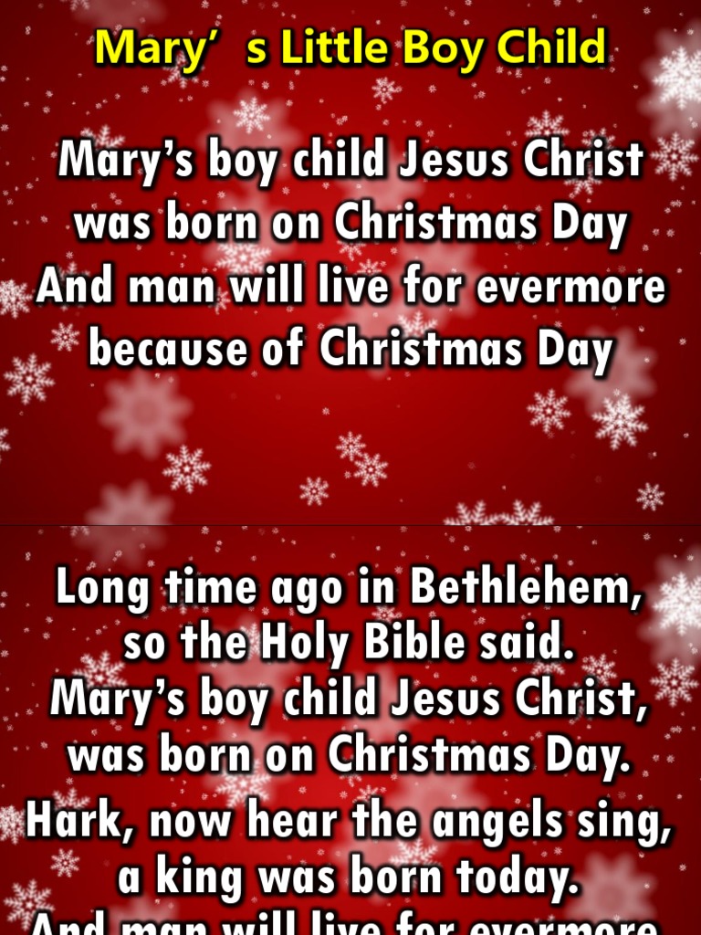 Mary’s Boy Child: Christmas Celebration | PDF