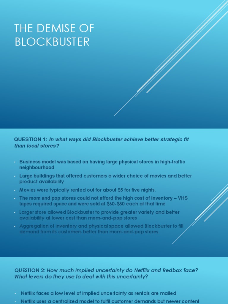 Blockbuster's Strategic Failures vs. Netflix | PDF | Home & Garden ...
