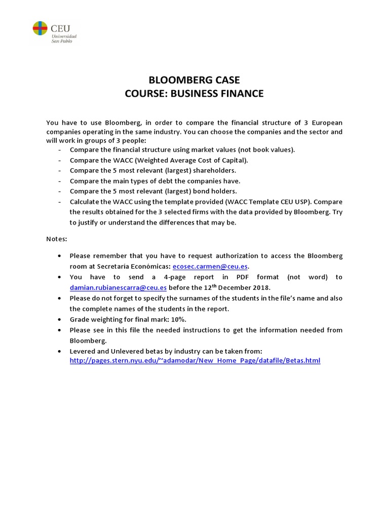 Bloomberg Financial Analysis Guide | PDF