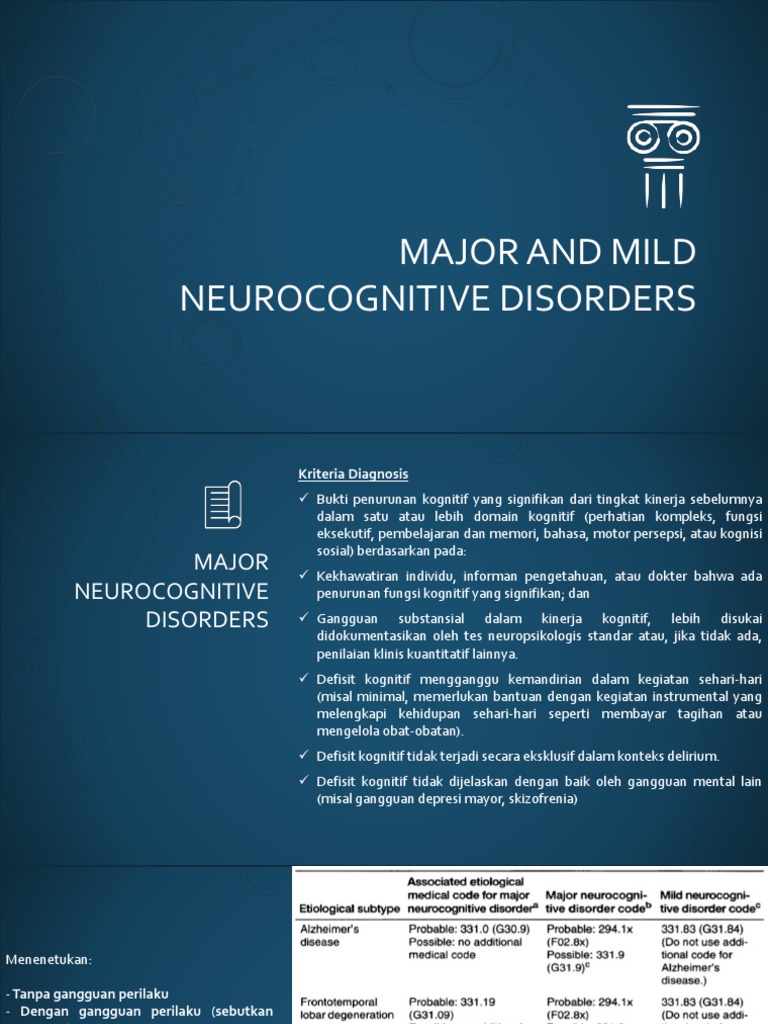 Major and Mild Neurocognitive Disorders | PDF