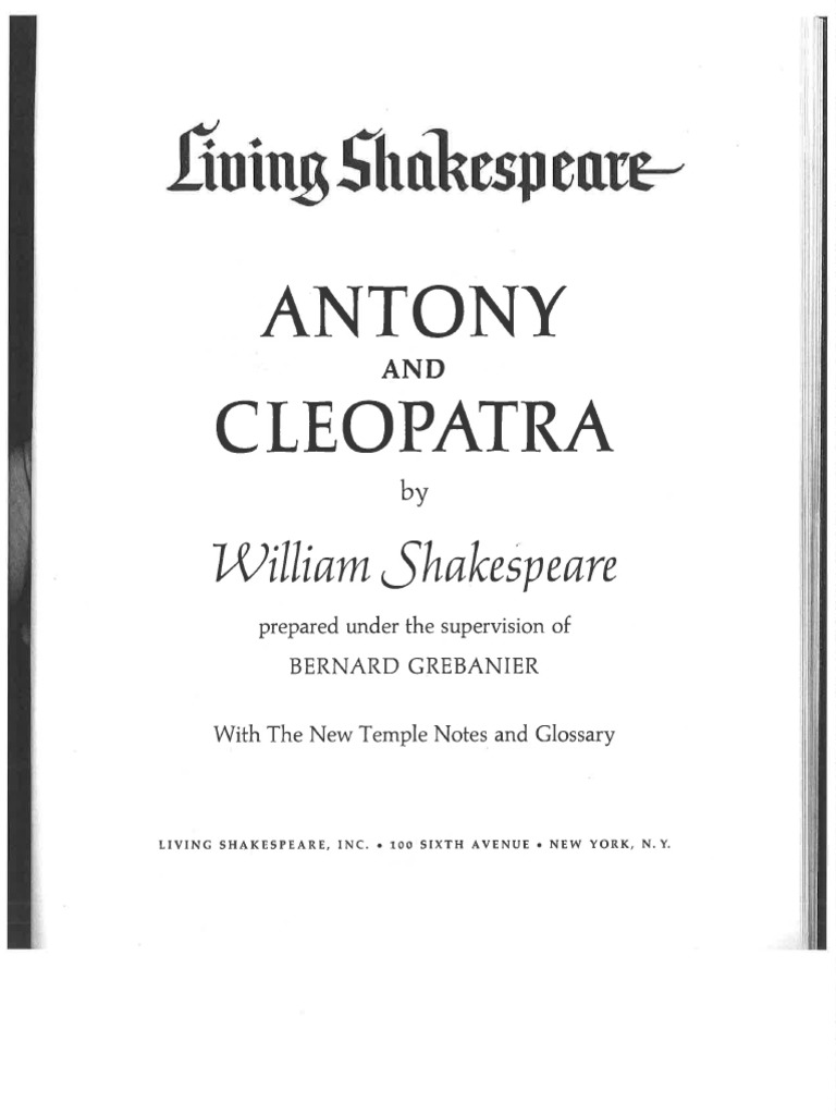 Antony and Cleopatra Script PDF | PDF