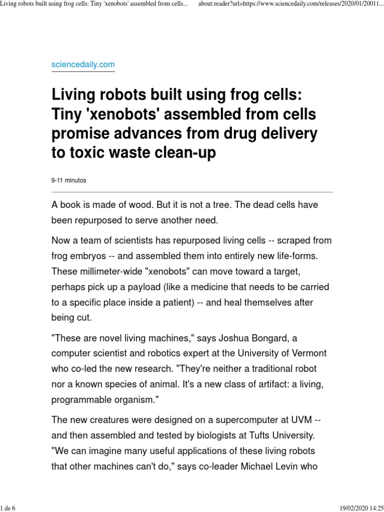 Living Robots Built Using Frog Cells - Tiny 'Xenobots' Assembled From ...