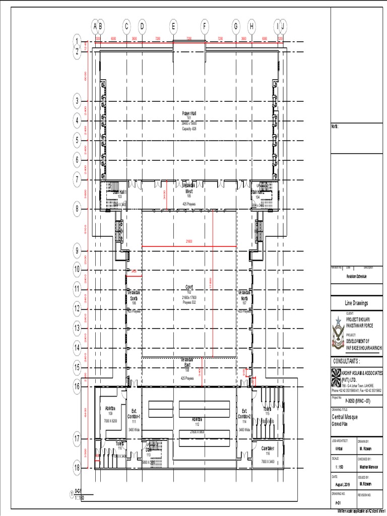 Central Mosque-Plan & Elevation PDF | PDF