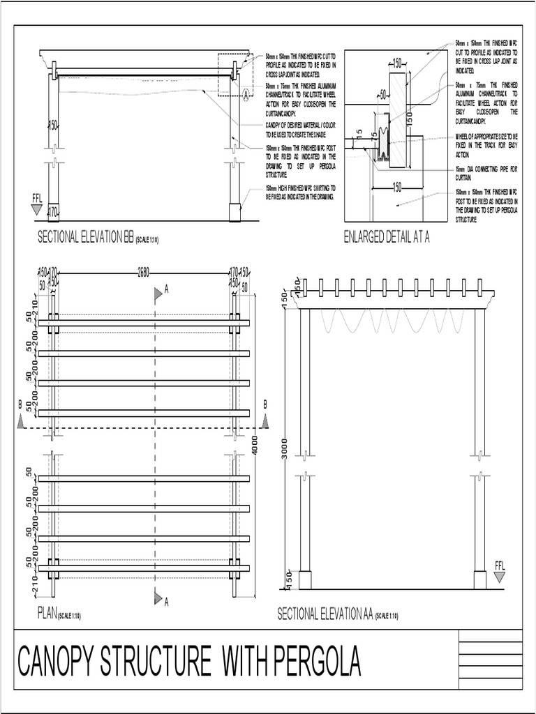 Pergola With Canopy Structure | PDF