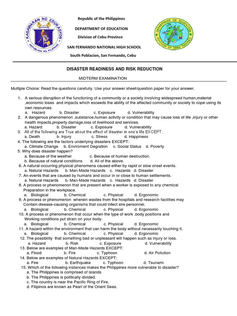 DRRR - Midterm Exam | PDF