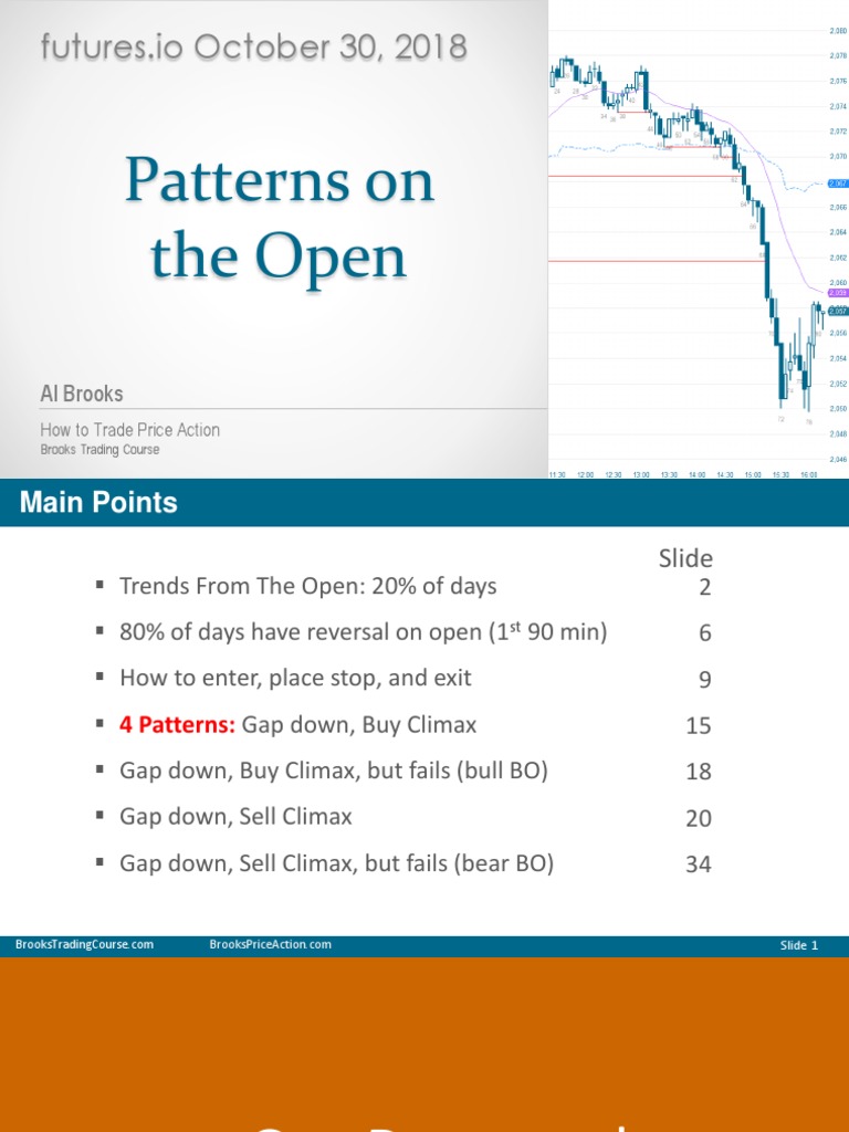 Futuresio Patterns On The Open Al Brooks | PDF