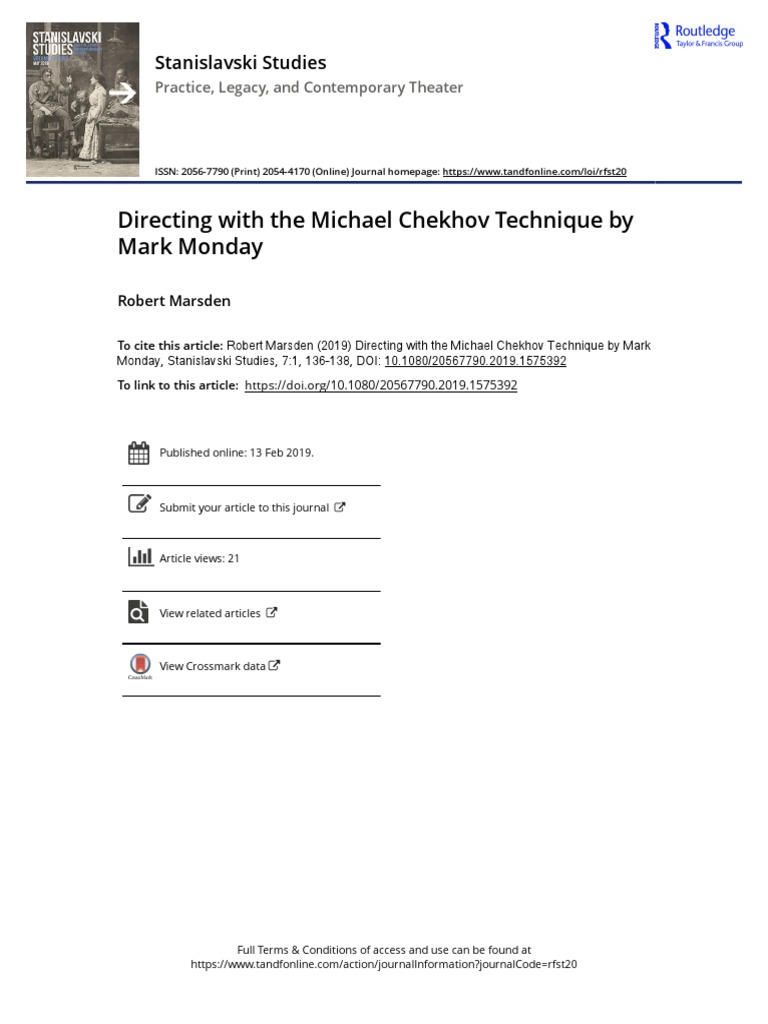 Directing With The Michael Chekhov Technique by Mark Monday | PDF
