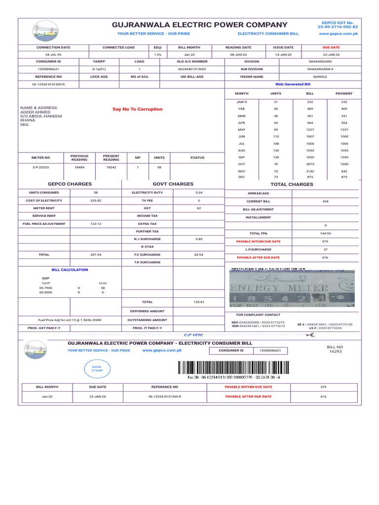 GEPCO - Gujranwala Electric Power Company | PDF