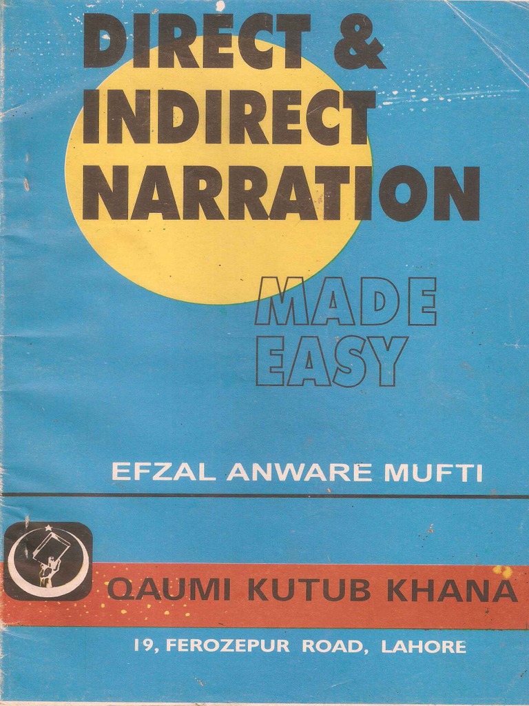 Direct and Indirect Narration by Afzal Anwar Mufti PDF | PDF